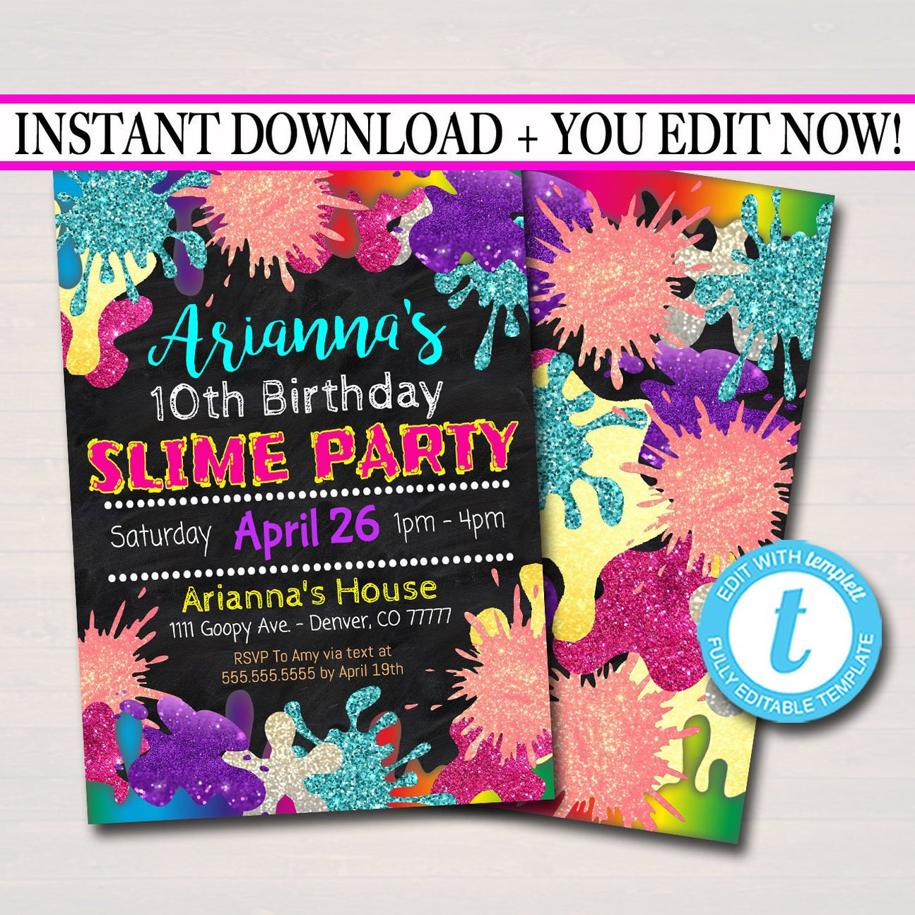 Slime Party Pack Set | TidyLady Printables