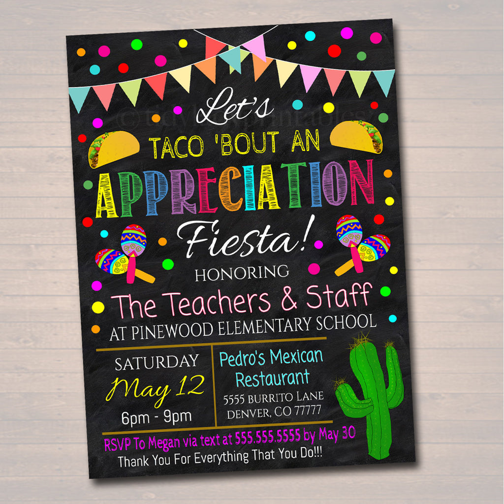 Teacher Appreciation Event Invitations | TidyLady Printables