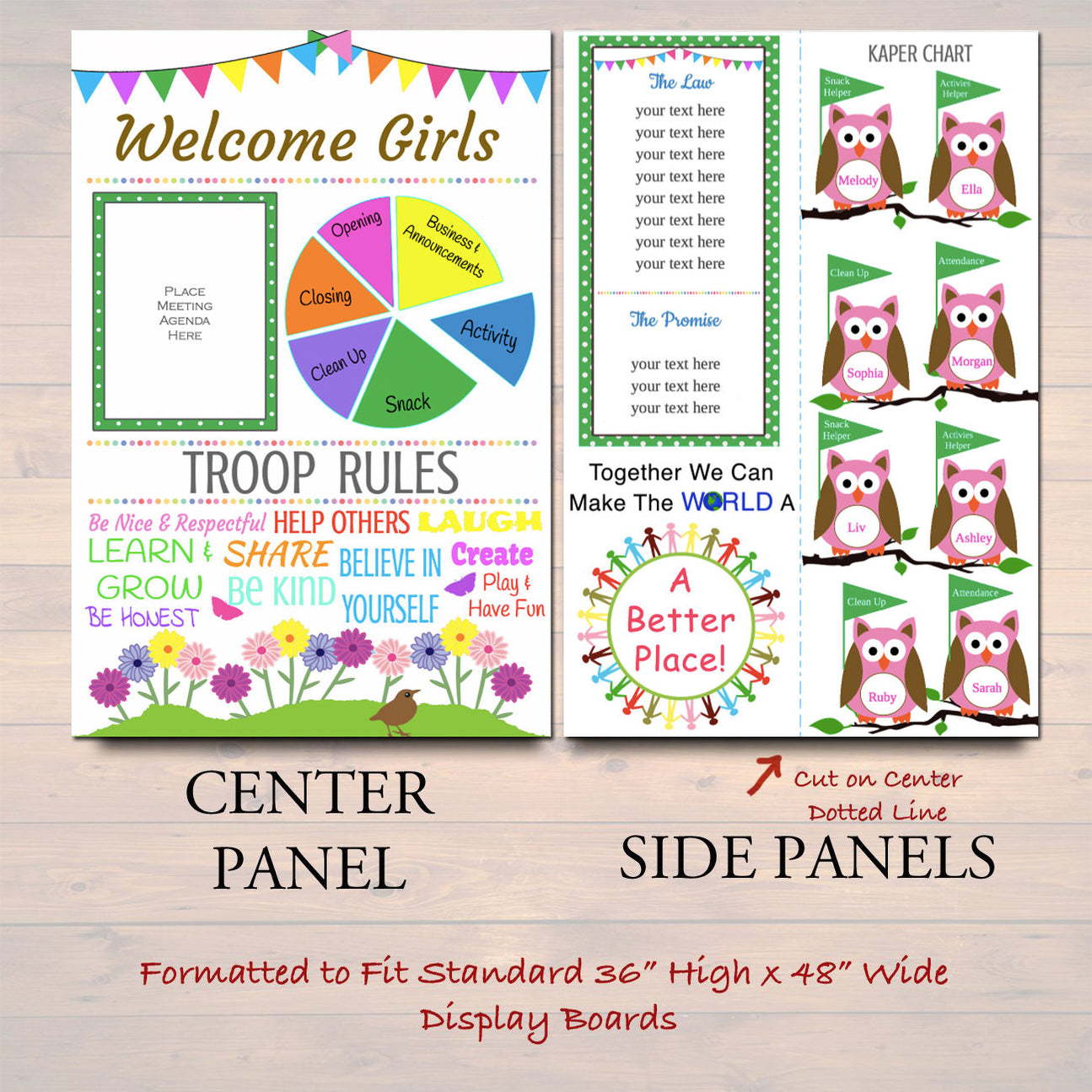 Brownie Kaper Chart & Meeting Display Board INSTANT + Brownie, Troop L ...