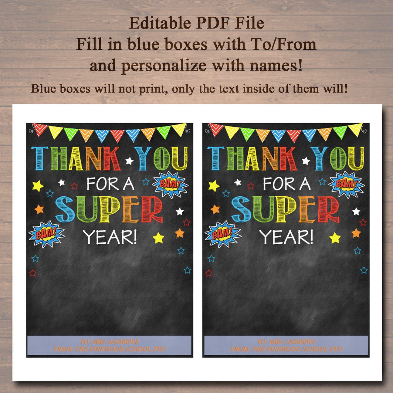 End of School Year Printable Superhero Gift Card holder — TidyLady ...