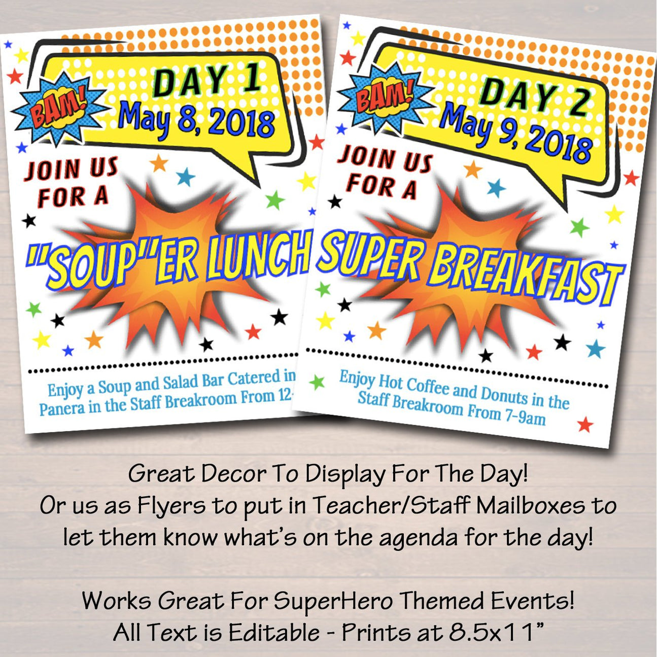 Teacher Appreciation Week Superhero Theme Printable Decor — TidyLady ...