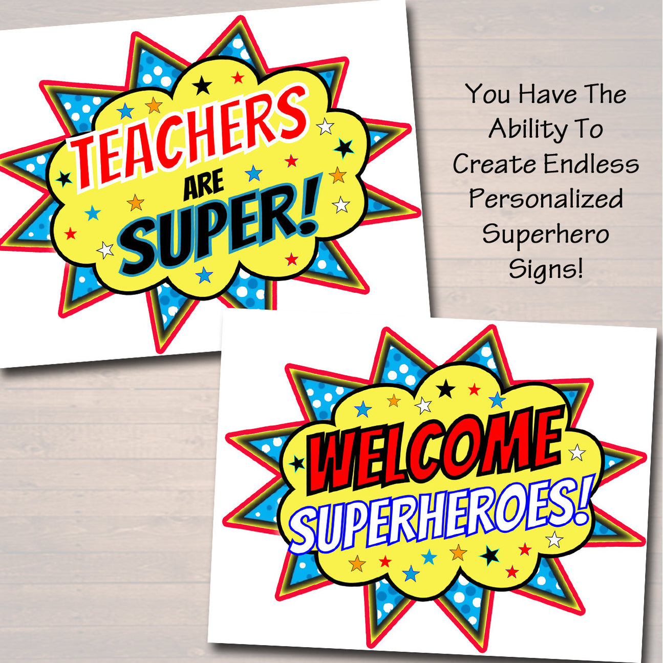 Teacher Appreciation Week Superhero Theme Printable Decor — TidyLady ...