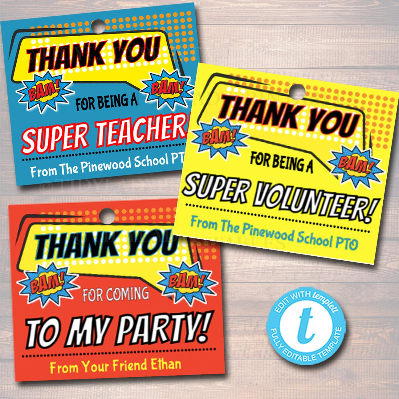 Superhero Theme Teacher Appreciation Favor Tags - Printable — TidyLady ...