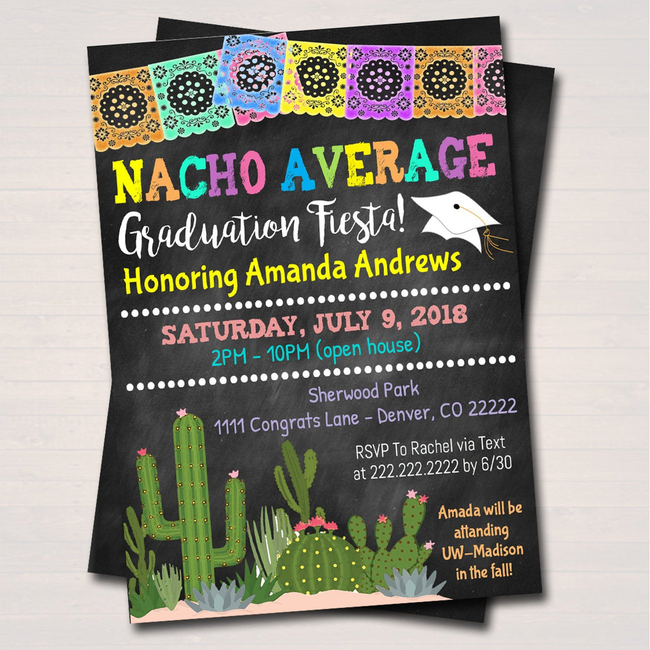 Fiesta Nacho Average Graduation Invite | TidyLady Printables