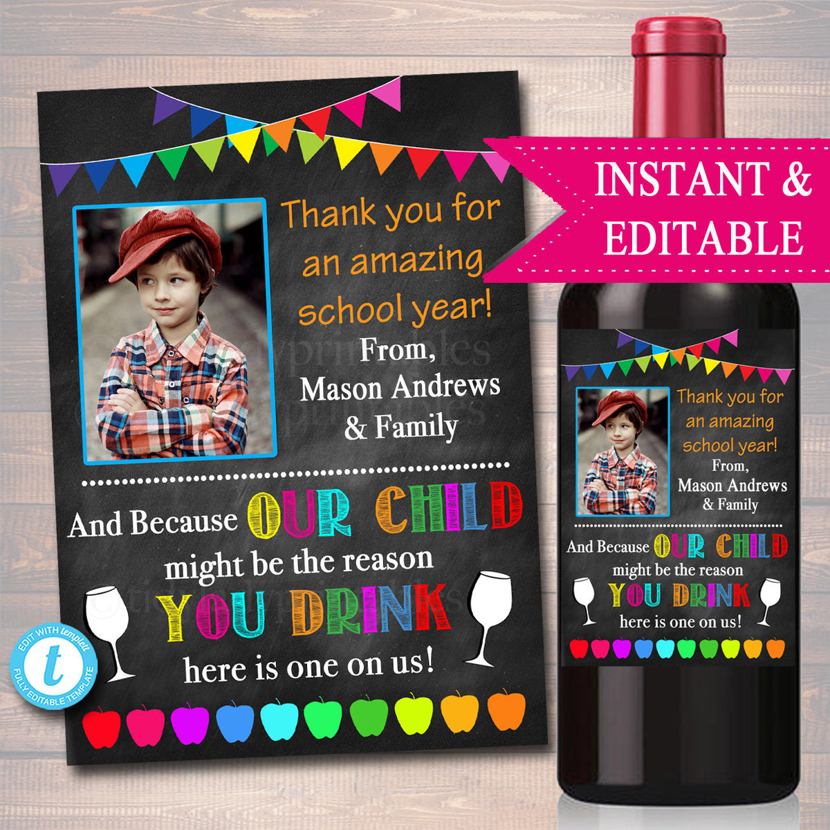 Our Child Might Be The Reason You Drink Printable Wine Label — TidyLady ...