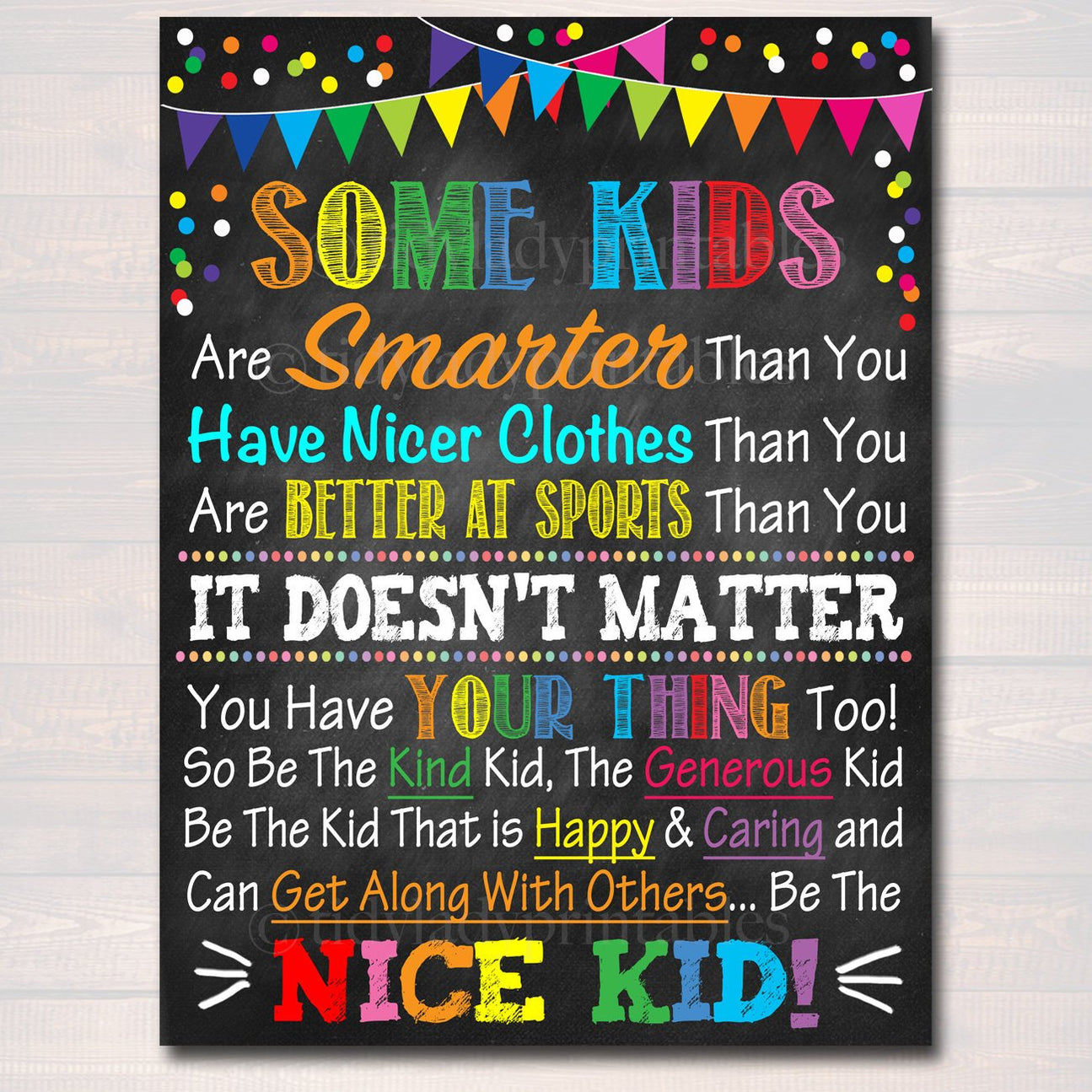 Be The Nice Kid Classroom Poster | TidyLady Printables