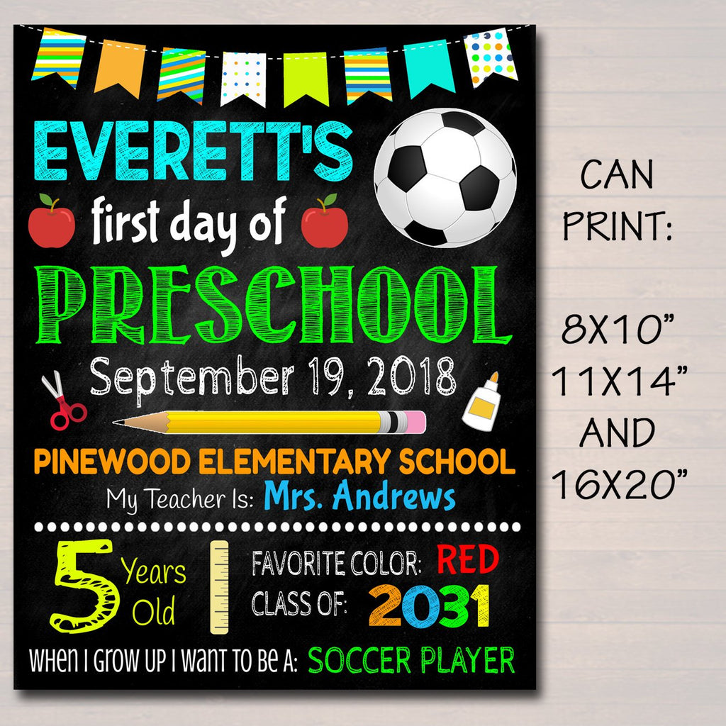 Sports Theme First Day Of School Signs | TidyLady Printables