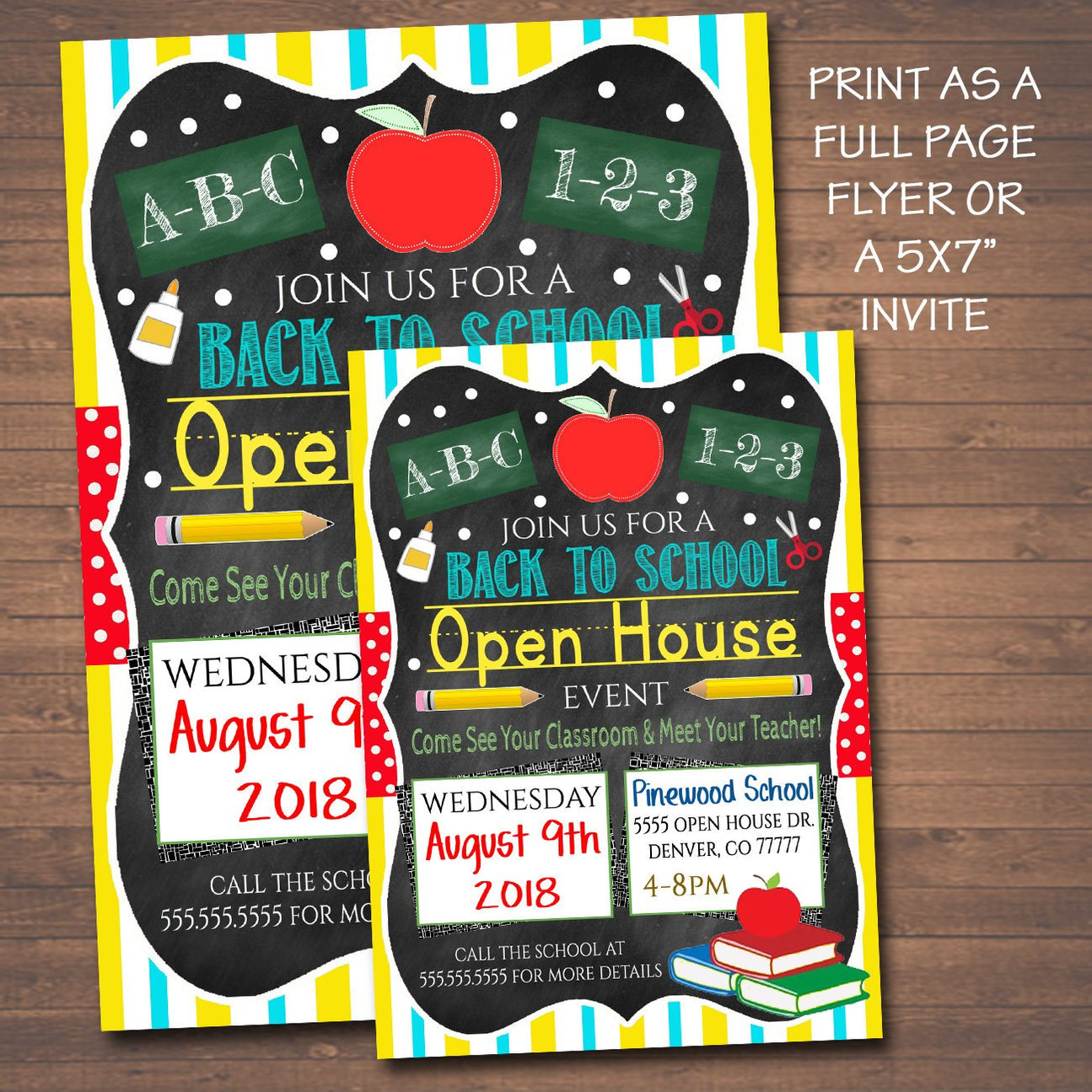 School Open House Event Flyer Invite | TidyLady Printables