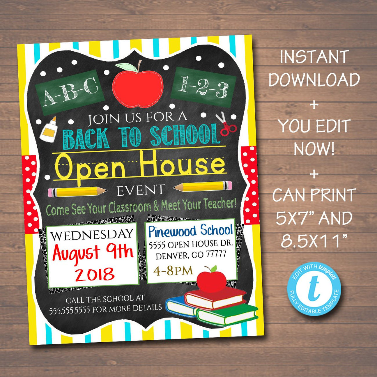 School Open House Event Flyer Invite | TidyLady Printables