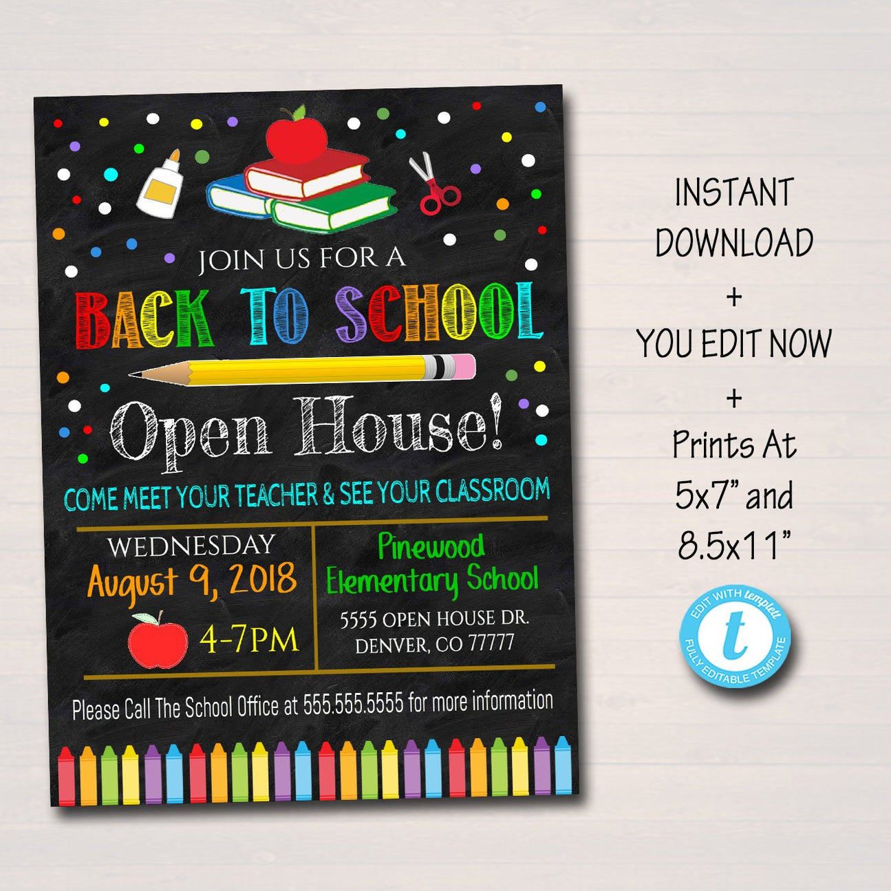 School Open House Event Flyer Invite | TidyLady Printables