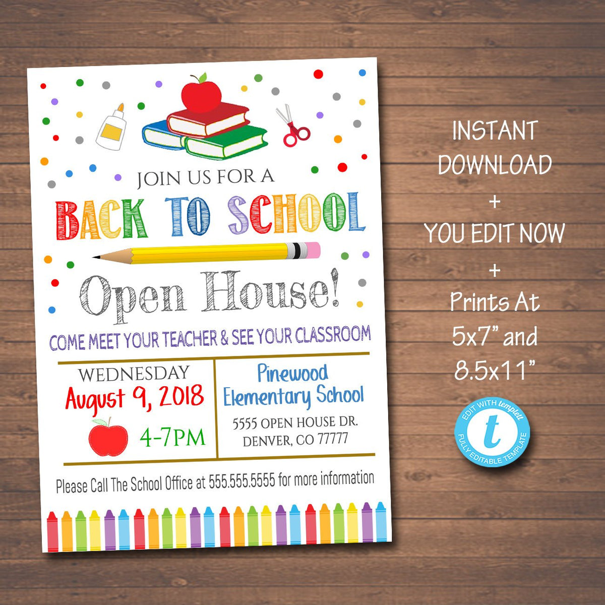 Back To School Open House Flyer | TidyLady Printables