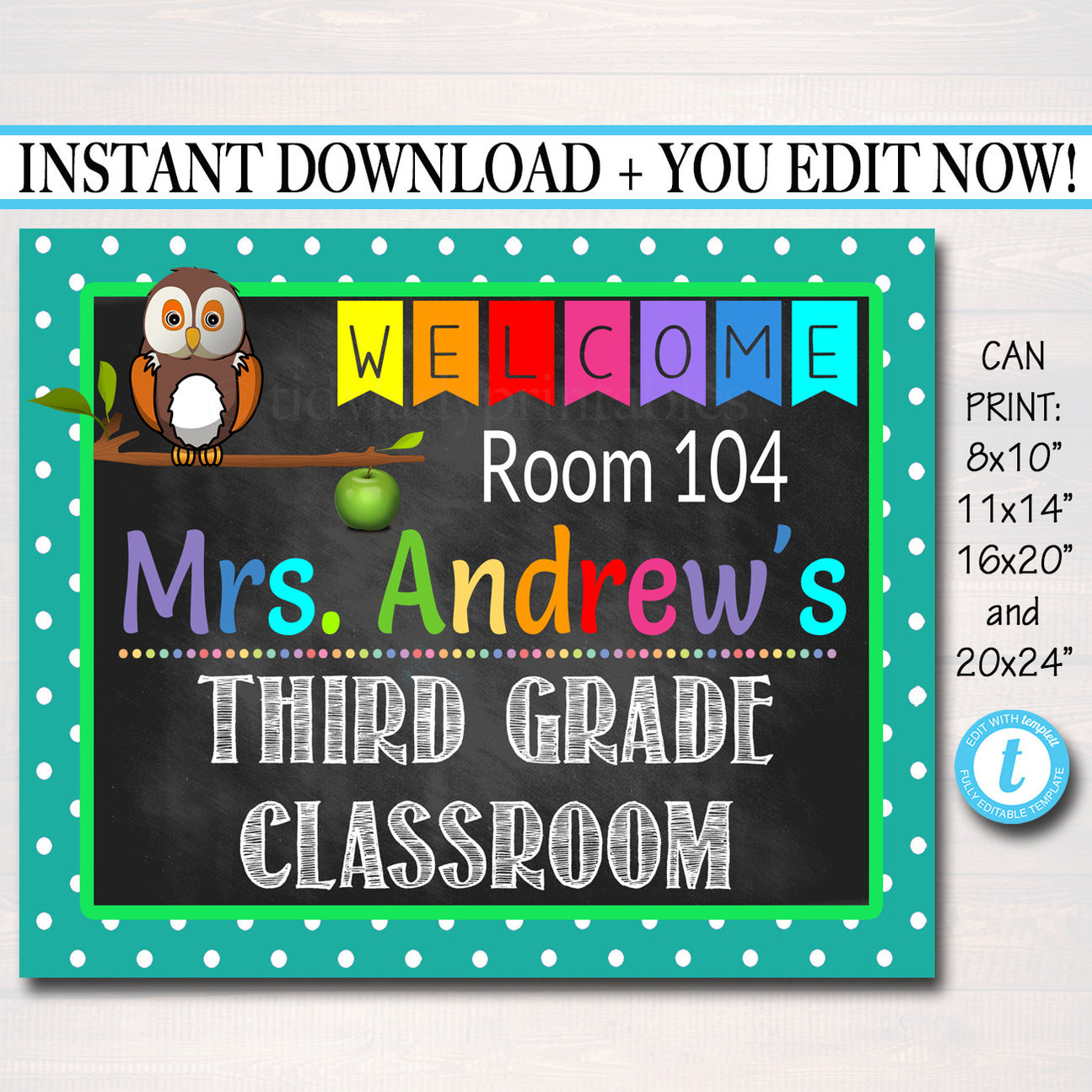 Teacher Classroom Door Sign | TidyLady Printables