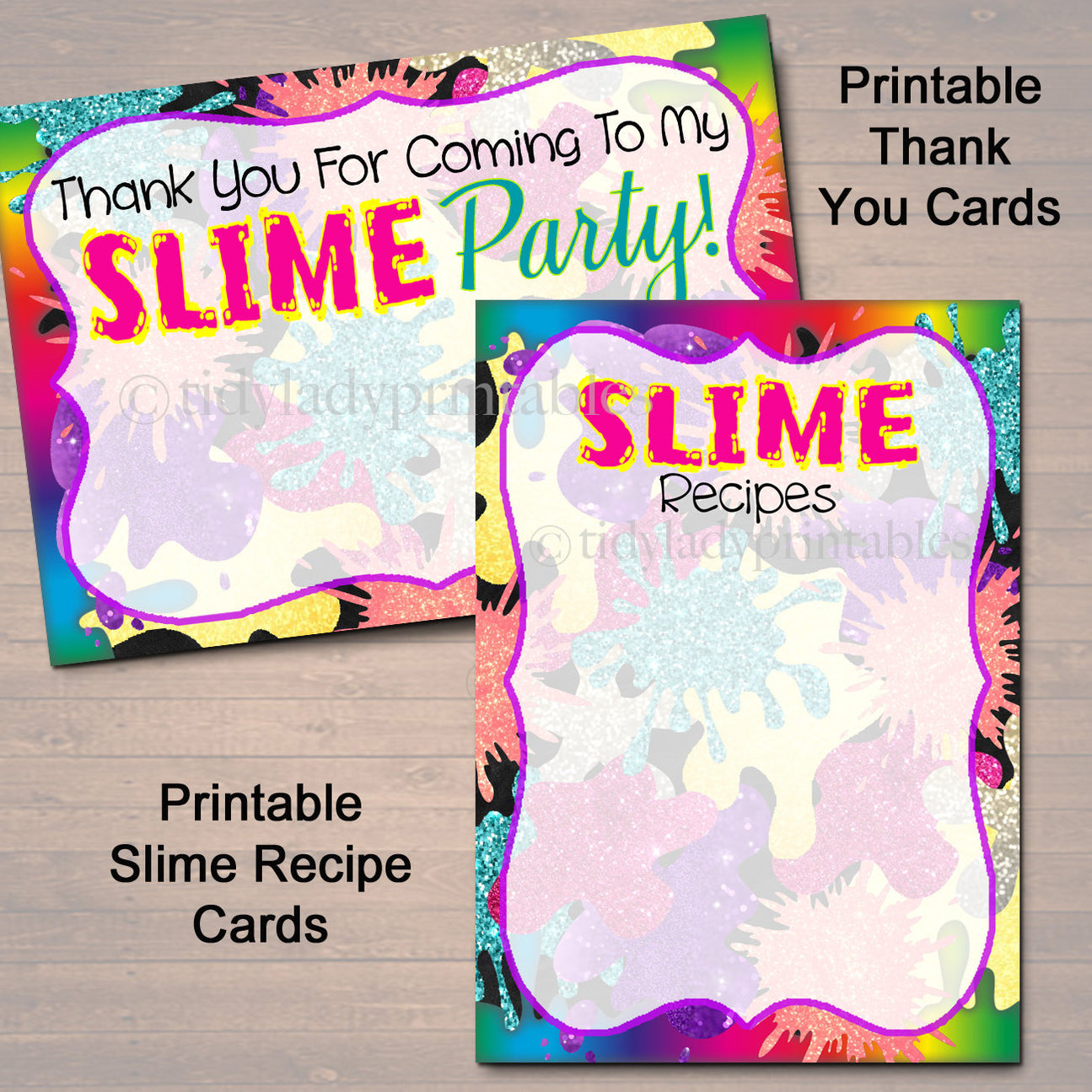 Slime Party Pack Set | TidyLady Printables