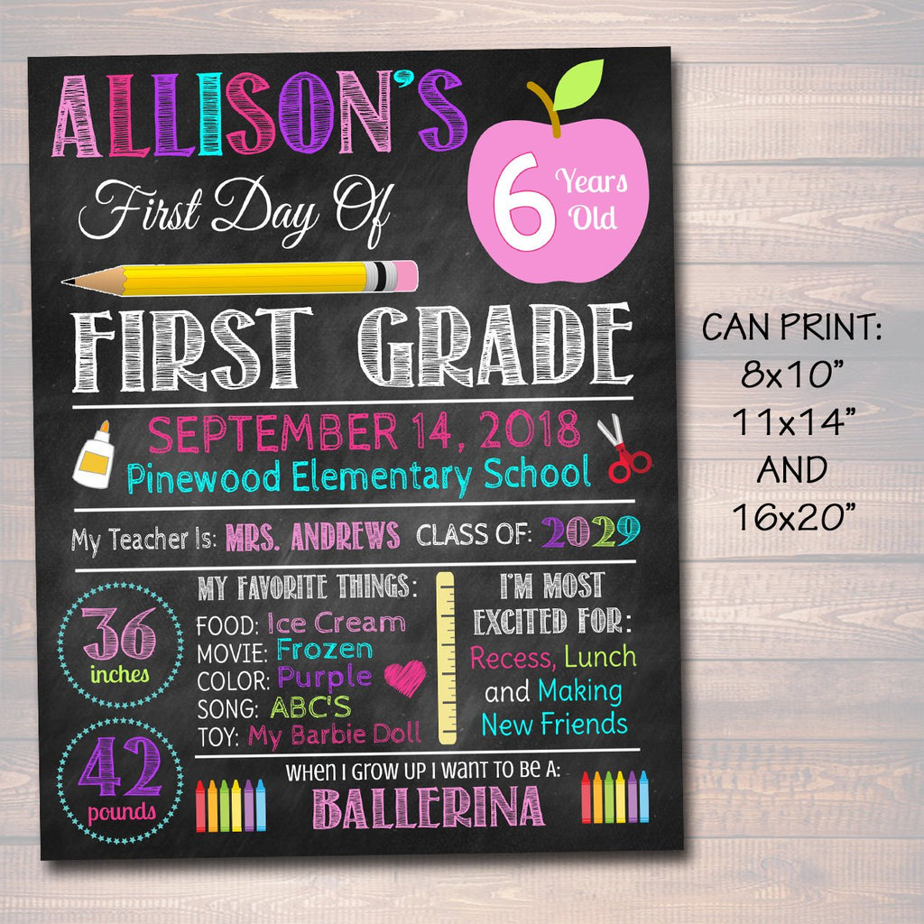 Editable First Day Of School Signs | TidyLady Printables