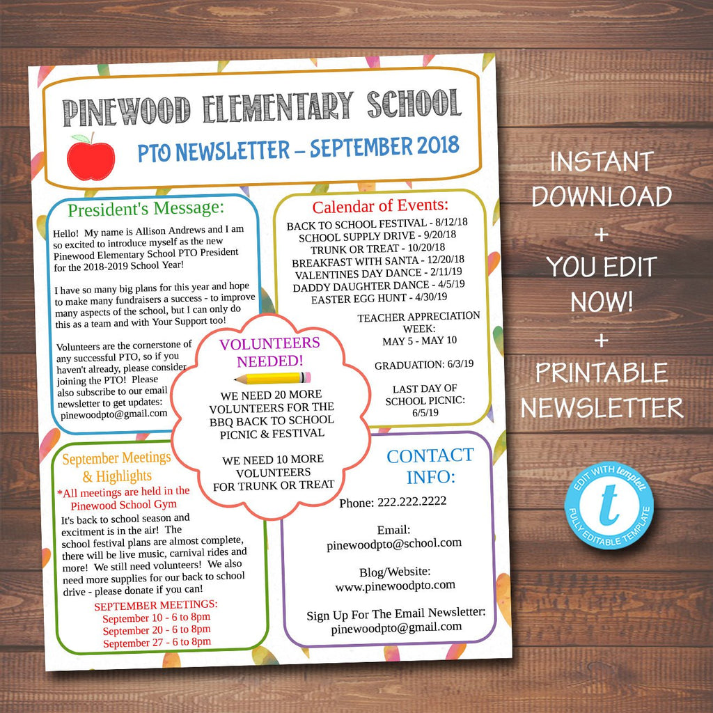 Newsletter | Calendar — TidyLady Printables