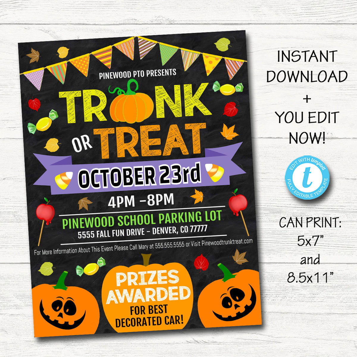 Trunk or Treat Event Flyer/Invitation — TidyLady Printables