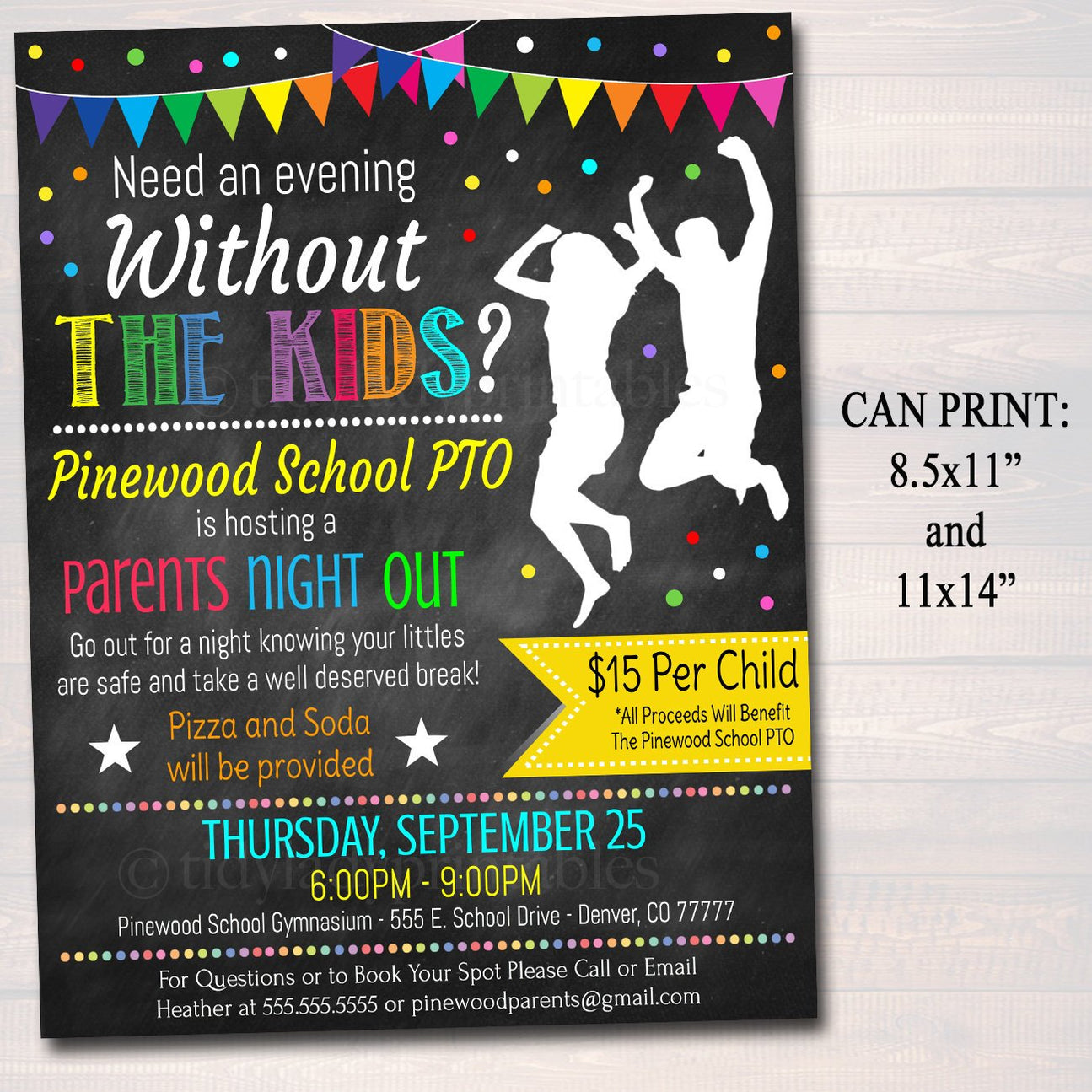 Parents Night Out Event Invite & Flyer | TidyLady Printables