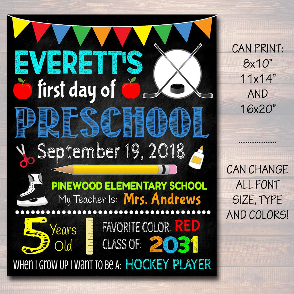 Sports Theme First Day Of School Signs | TidyLady Printables
