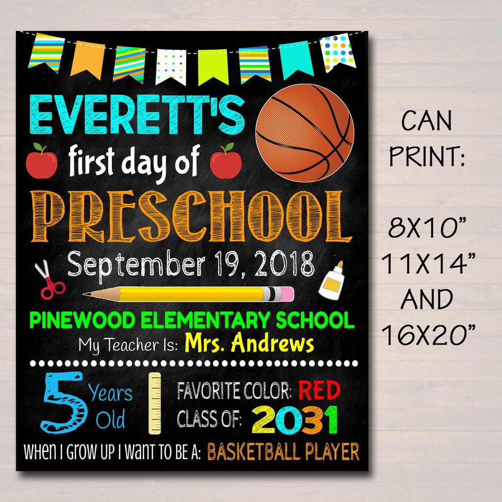 Sports Theme First Day Of School Signs | TidyLady Printables