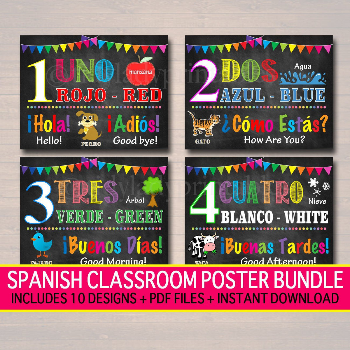Spanish Classroom Printable Poster Set | TidyLady Printables