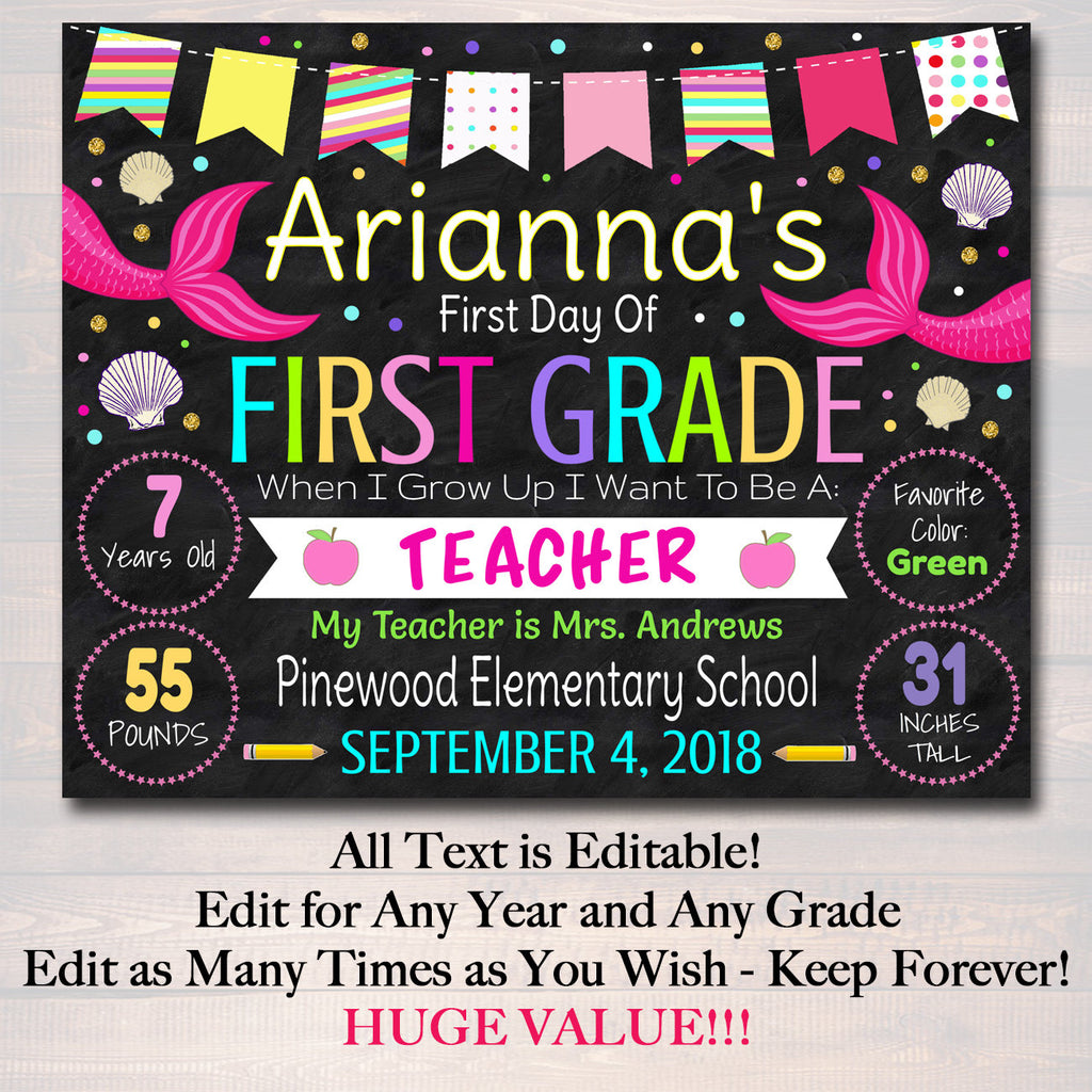 Editable First Day Of School Signs | TidyLady Printables — Page 3