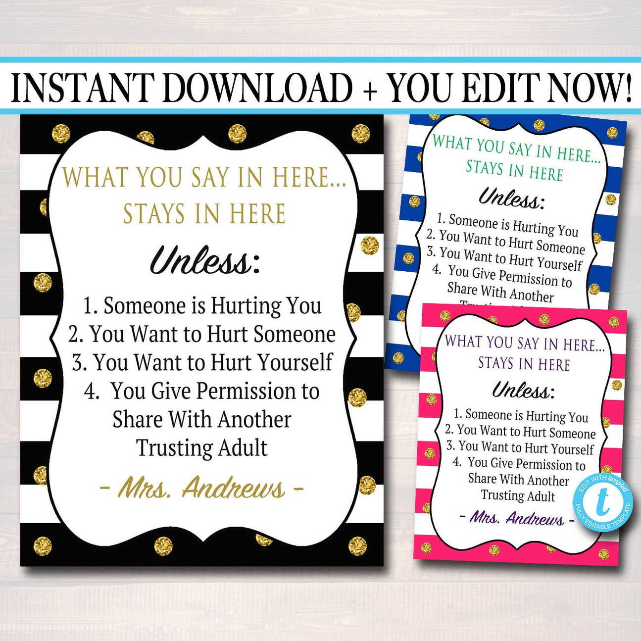 Professional Confidentiality Poster, Counselor Office Decor, Therapist ...