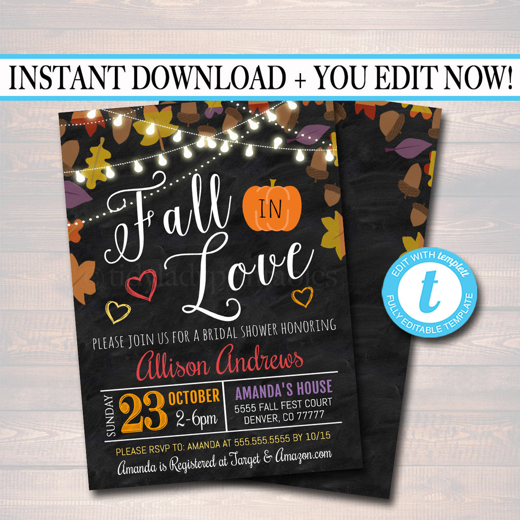 Fall Party Invitations | TidyLady Printables