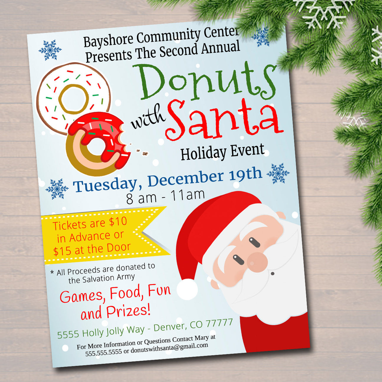 Donuts with Santa Flyer & Ticket Set | TidyLady Printables