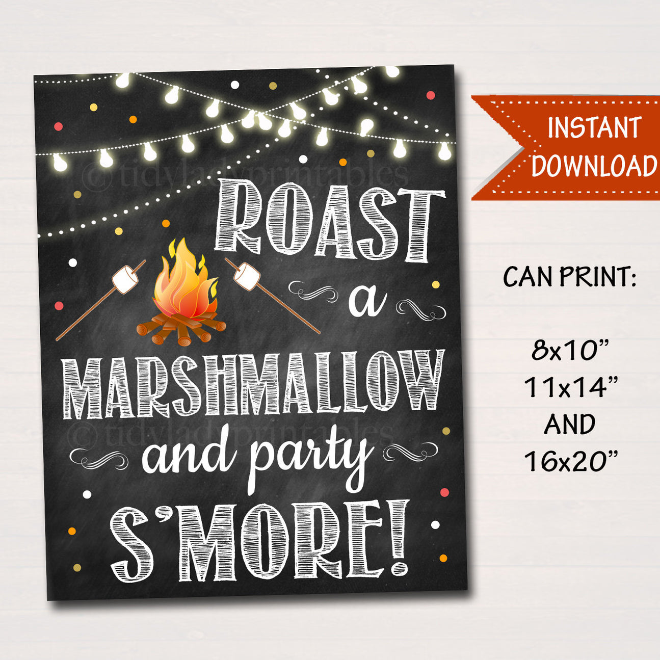 S'mores Party Sign | TidyLady Printables