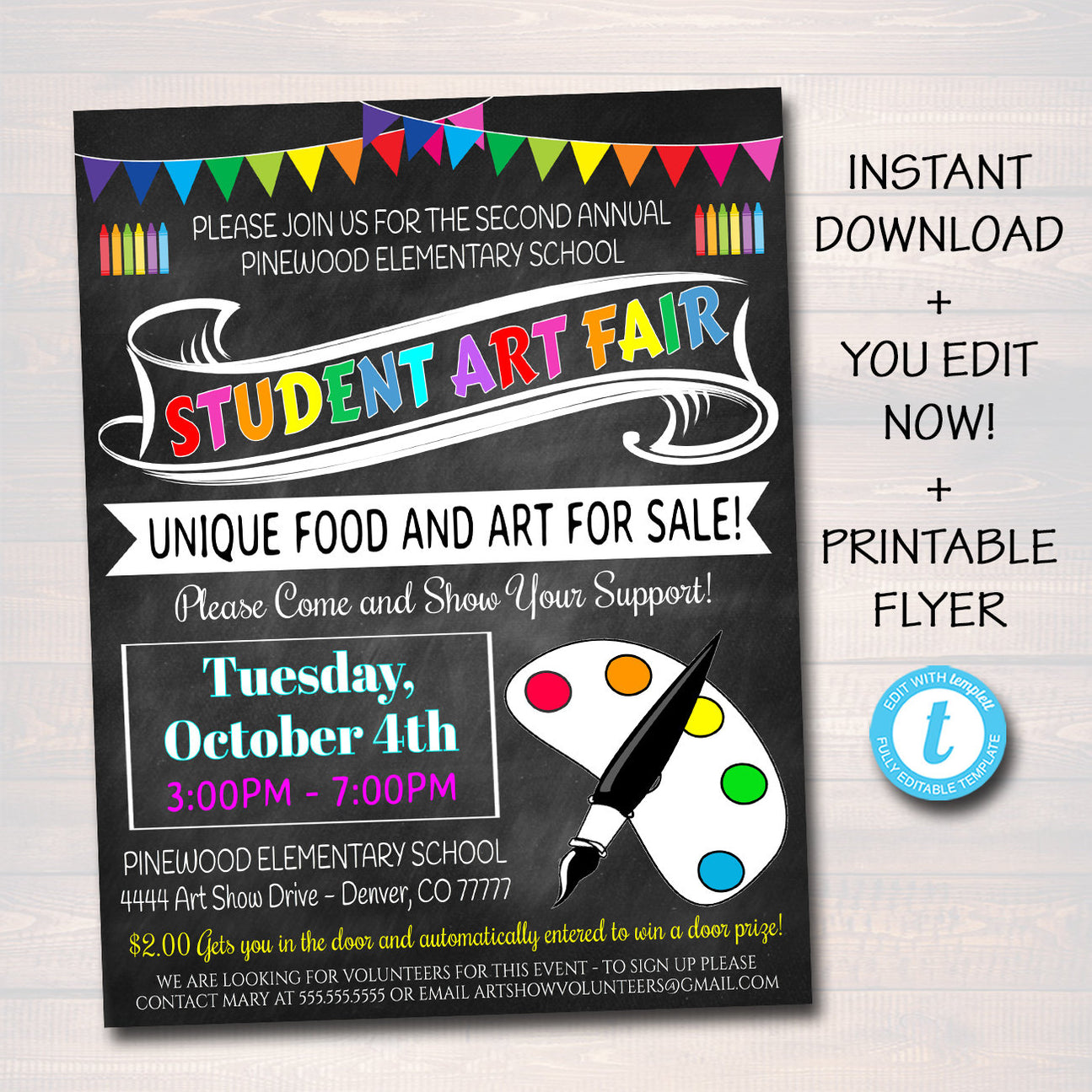 Student Art Fair Fundraiser Flyer | TidyLady Printables