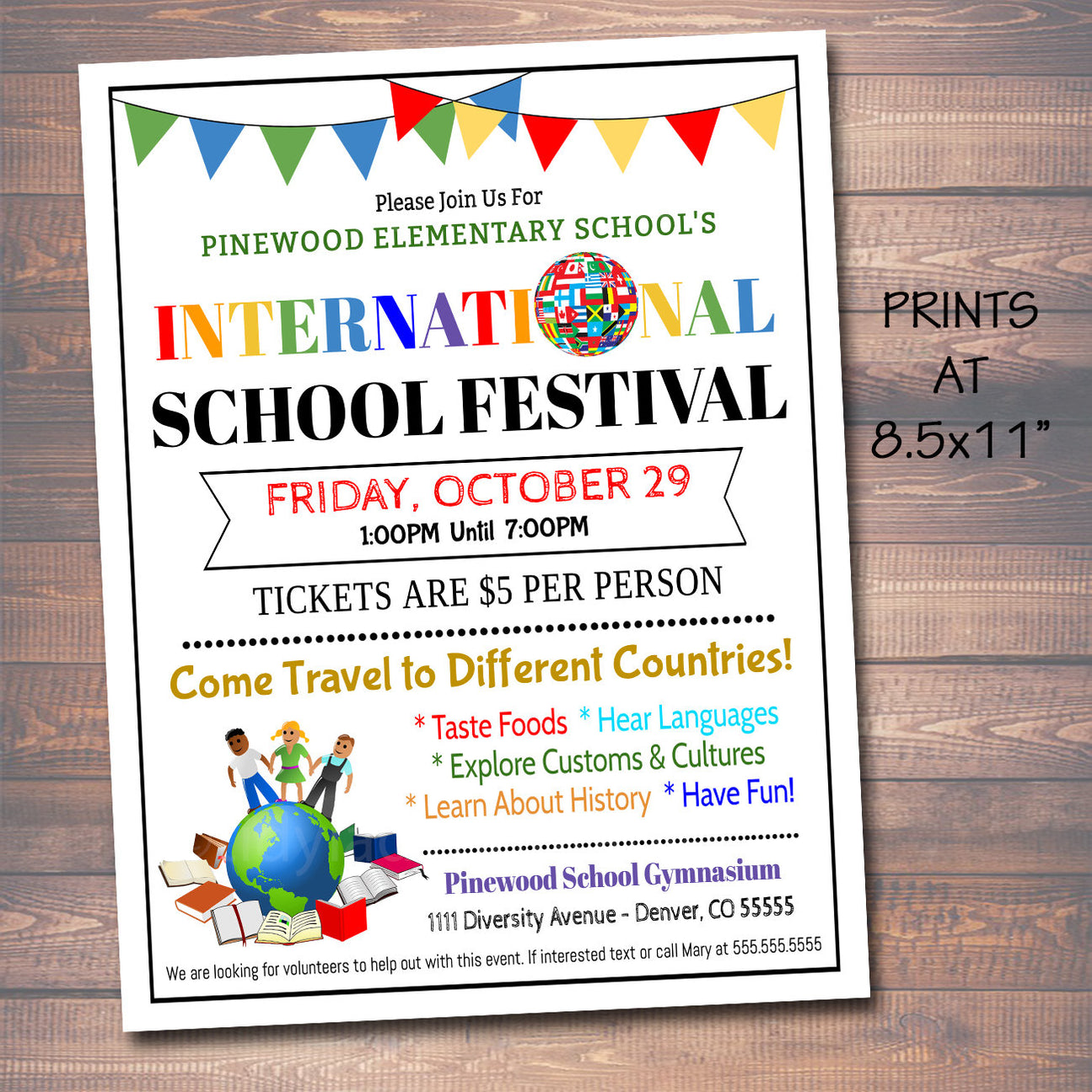 International School Festival Flyer Invite Set - Template — TidyLady ...