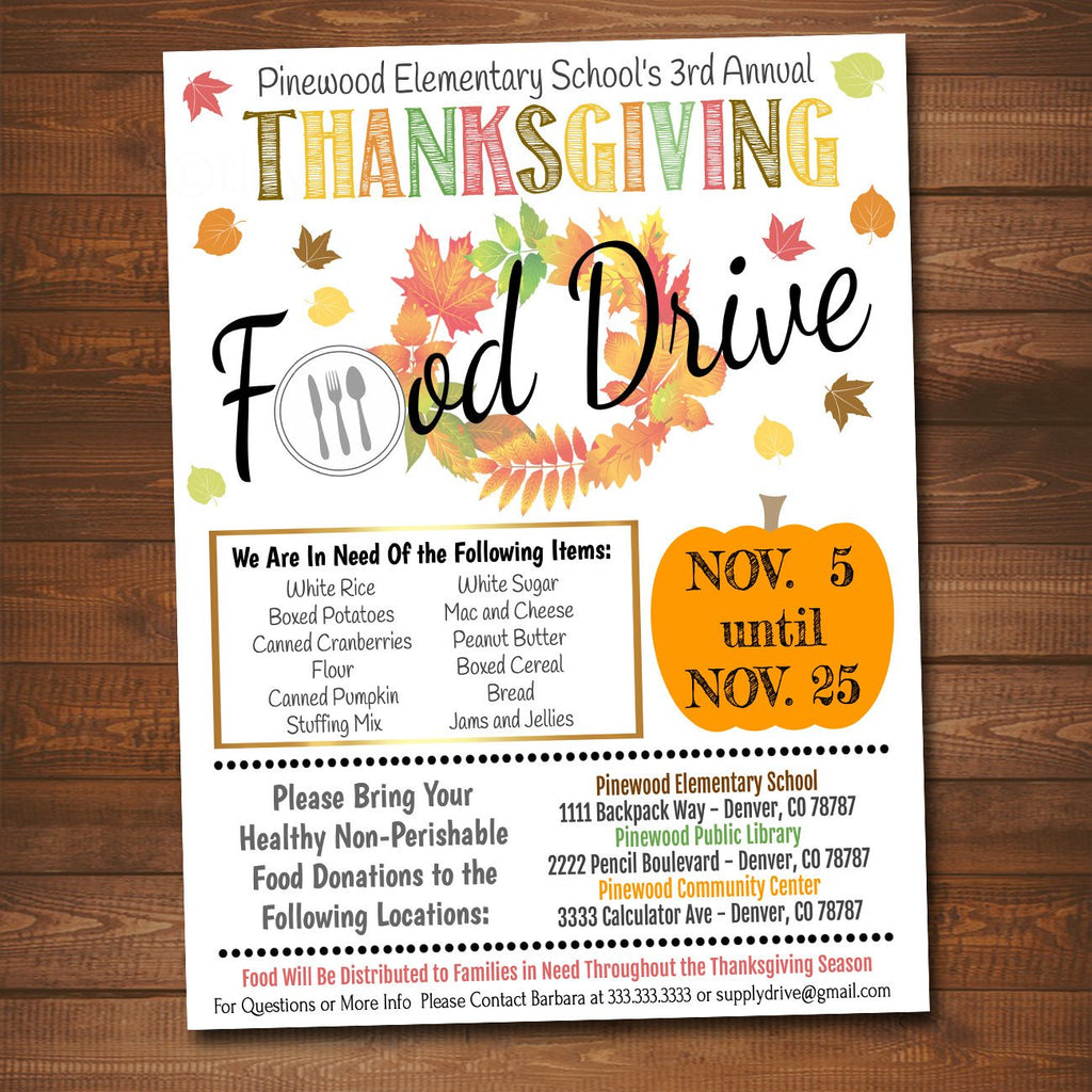 Fall and Thanksgiving Party Invites, Flyers, Gift Tags — TidyLady ...