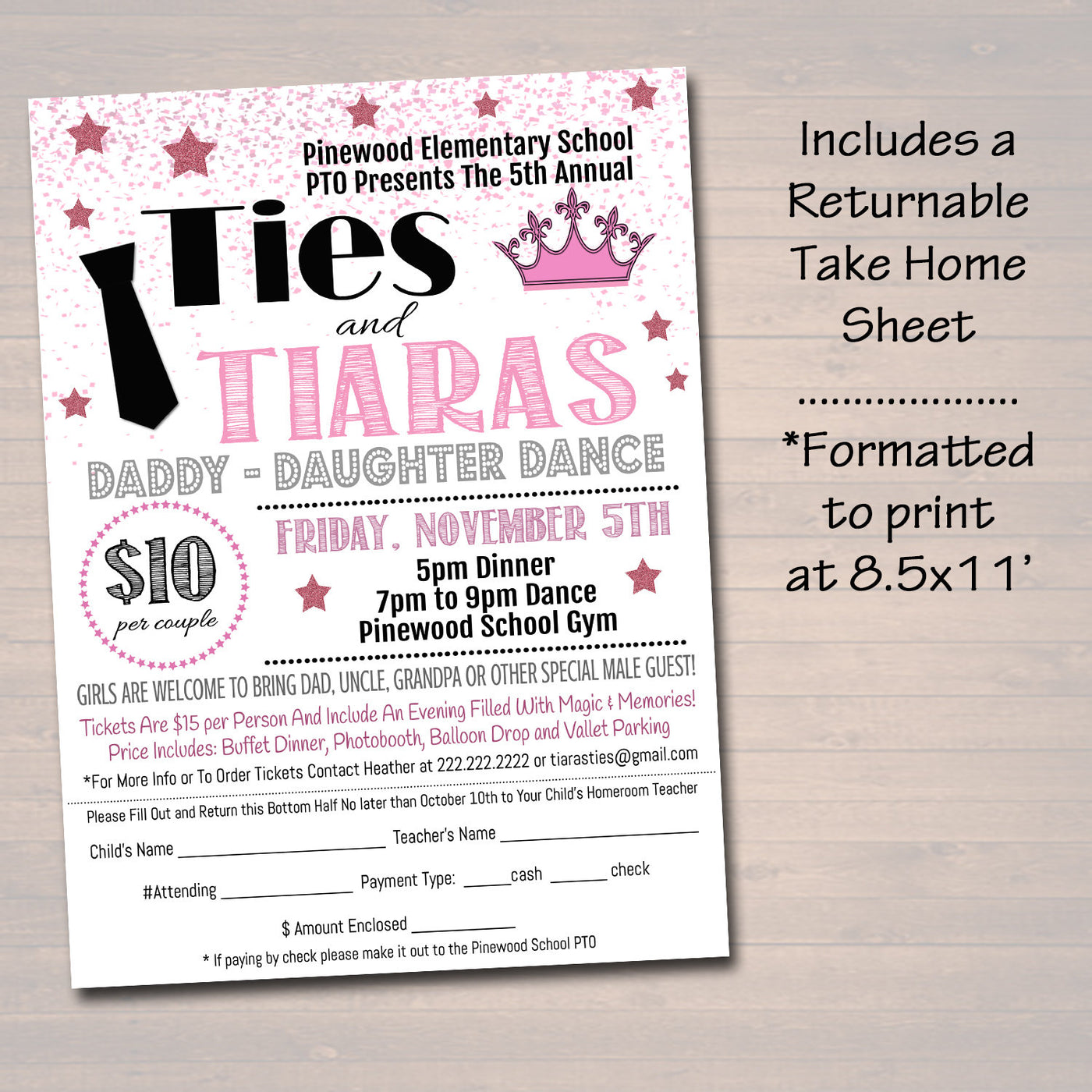 Daddy Daughter Dance Set Ties & Tiaras | TidyLady Printables