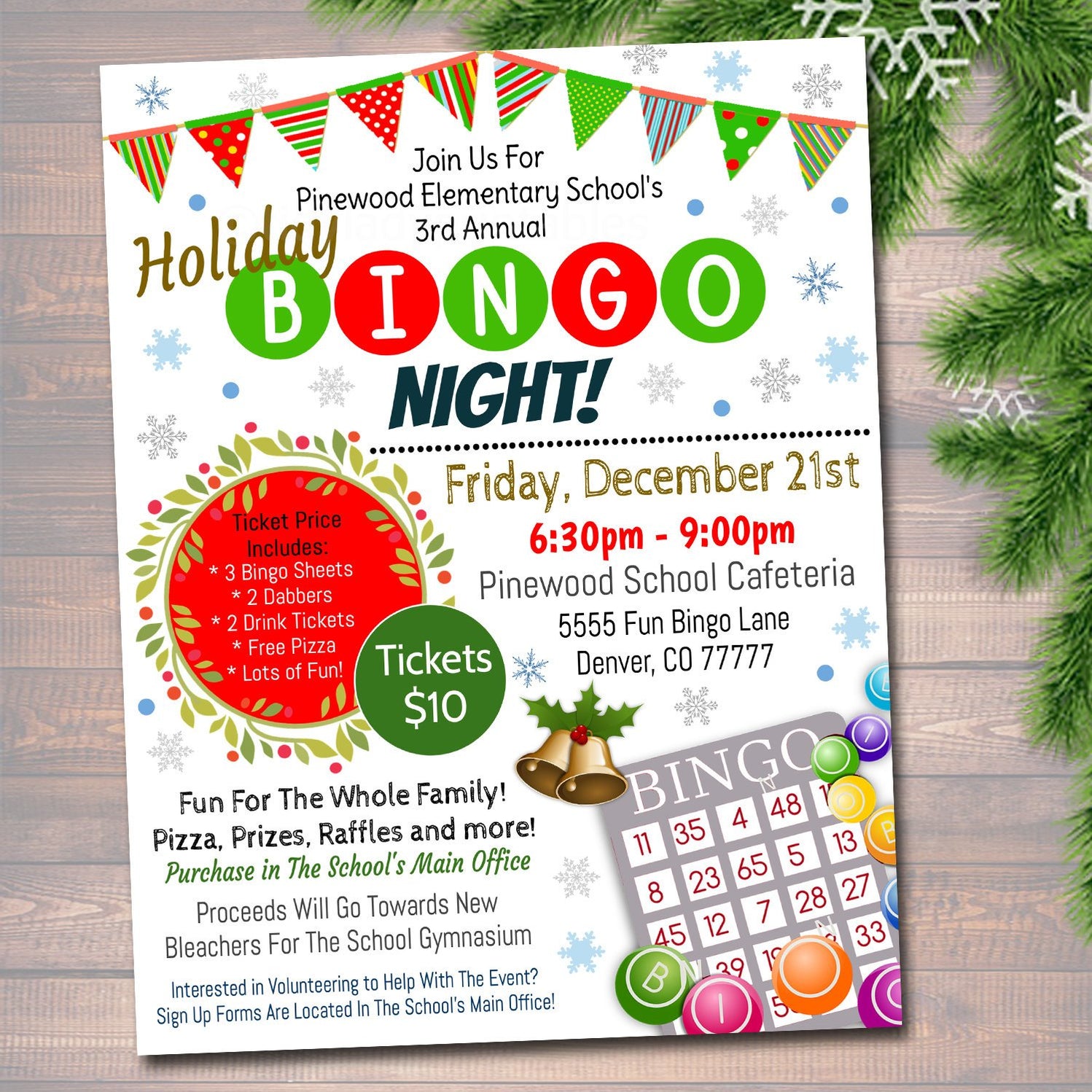Holiday Bingo Night Flyer | TidyLady Printables