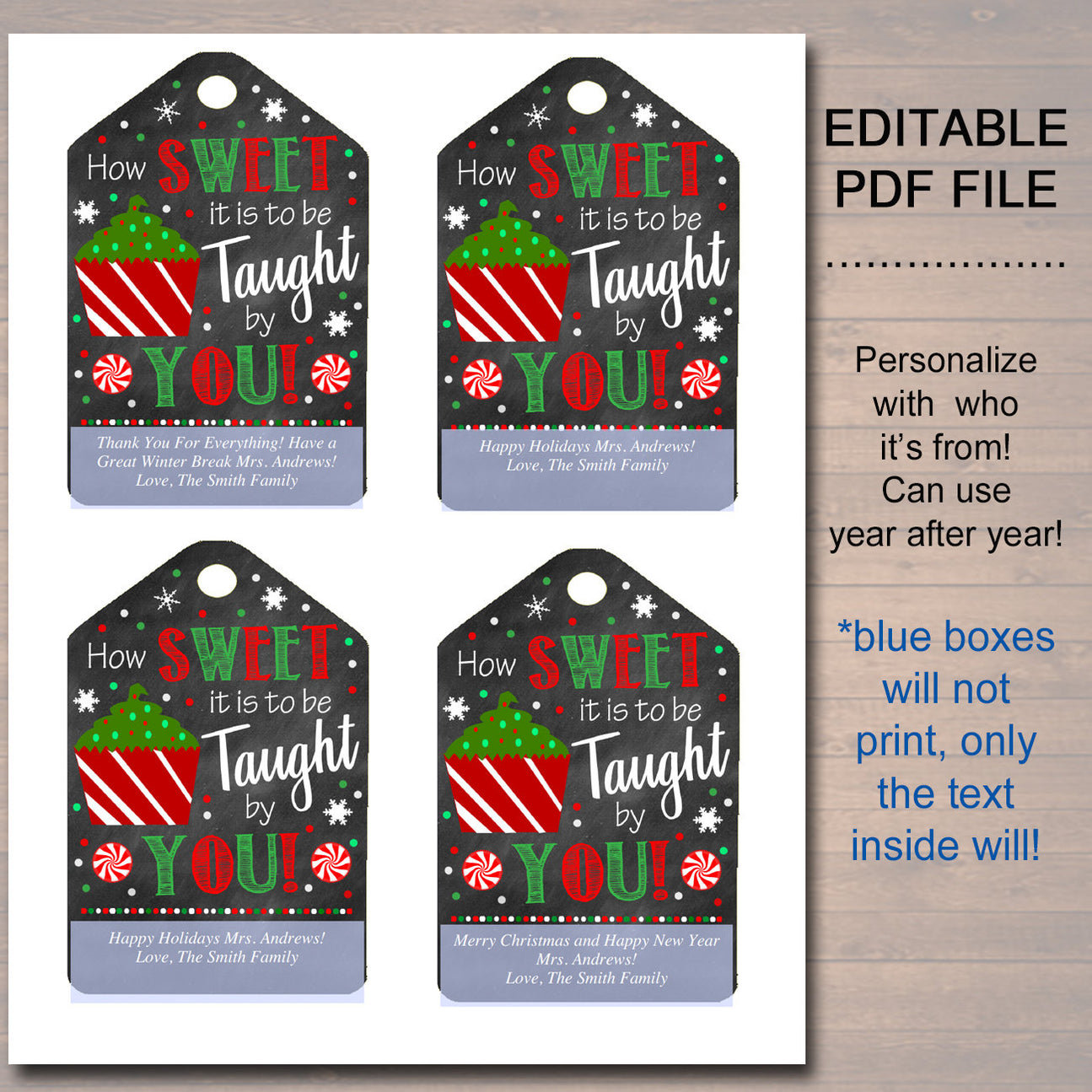 Christmas Teacher Favor Tags | TidyLady Printables