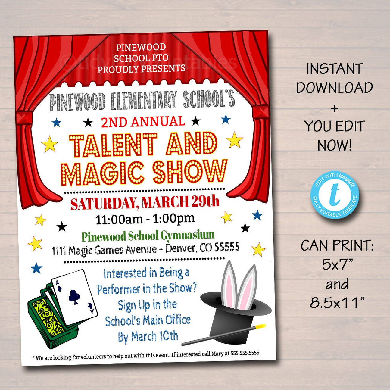 Talent & Magic Show Show Flyer | TidyLady Printables
