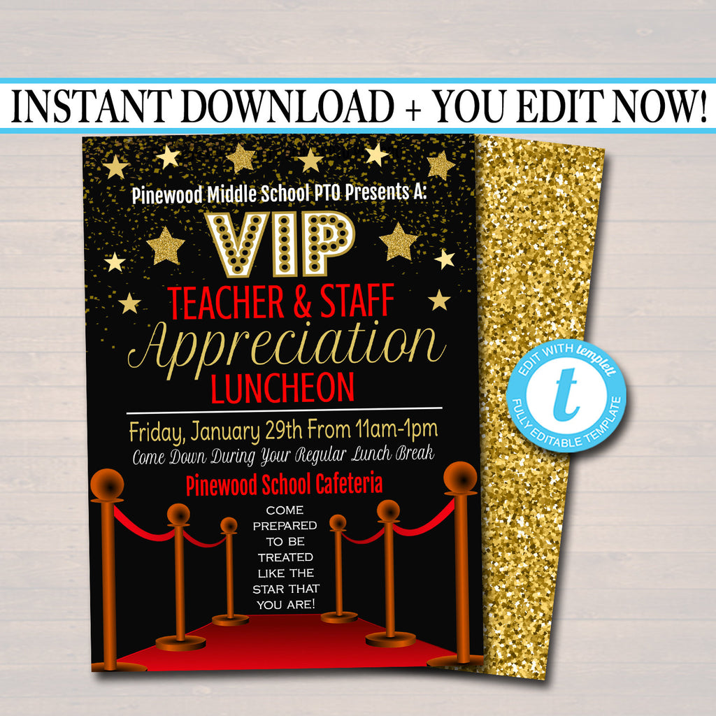 Teacher Appreciation Event Invitations | TidyLady Printables