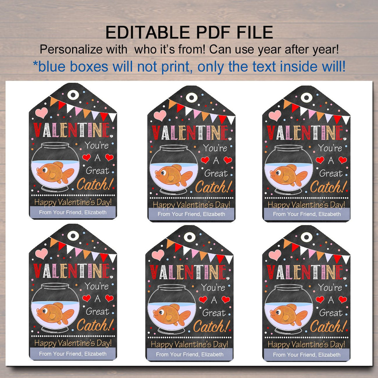 Valentine's Day Goldfish Gift Tags | TidyLady Printables