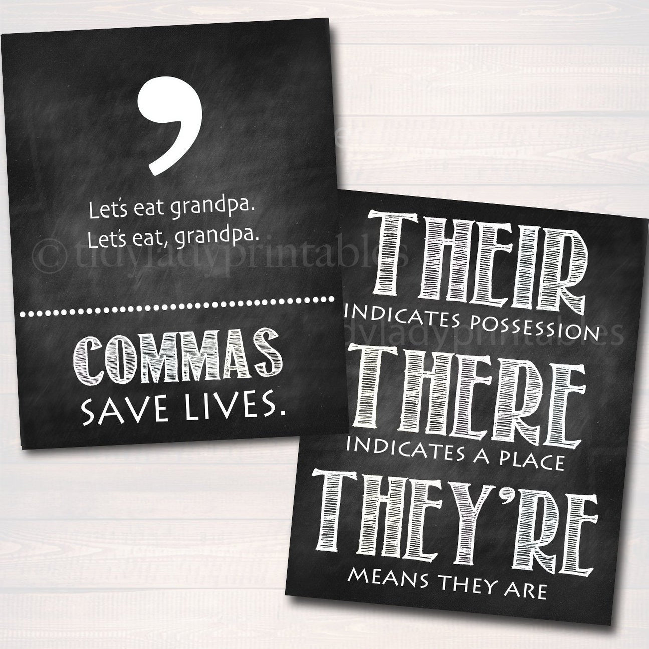 English Grammar Punctuation Poster Set | TidyLady Printables