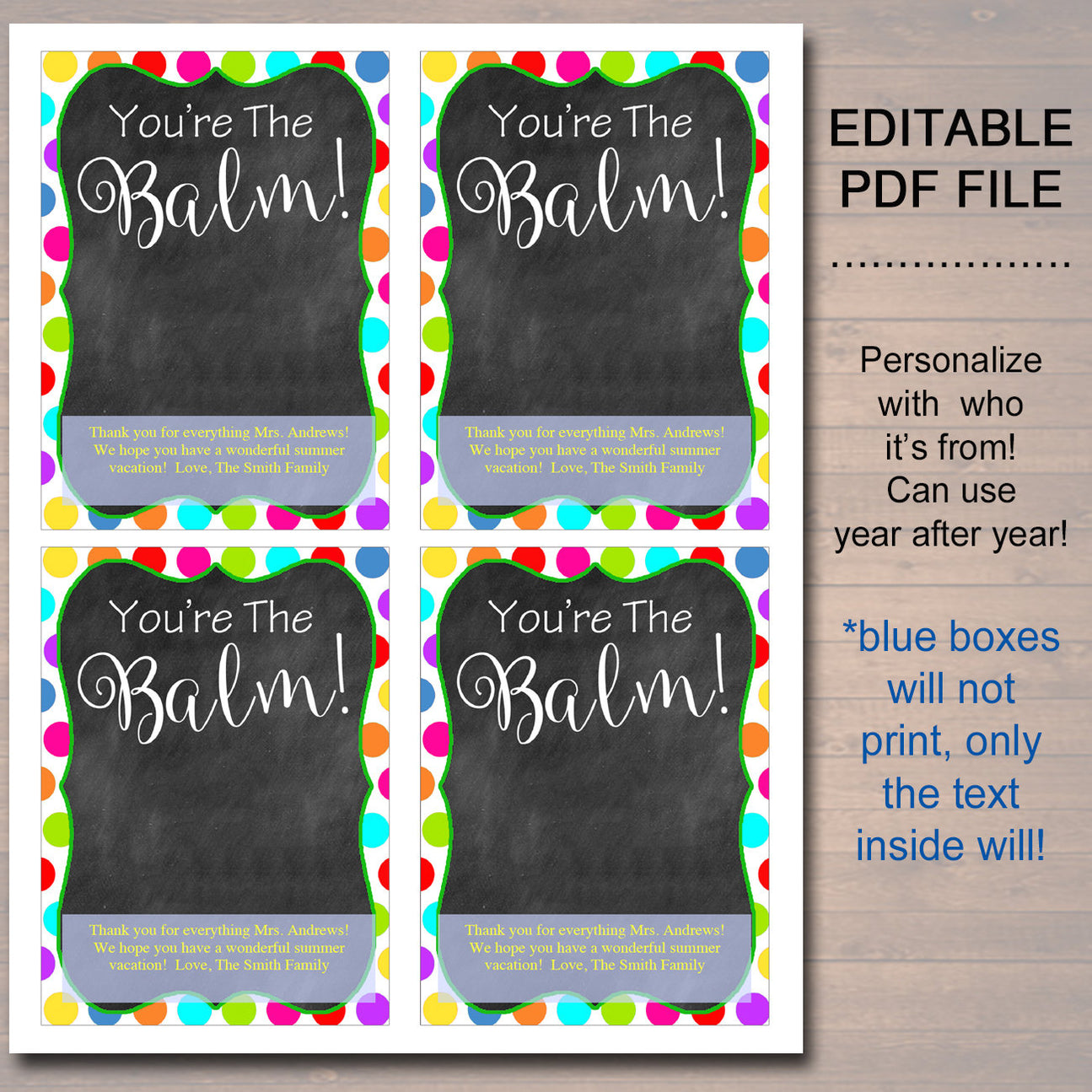 Teacher & Staff Appreciation Lip Balm Printable Gift Tags — TidyLady ...