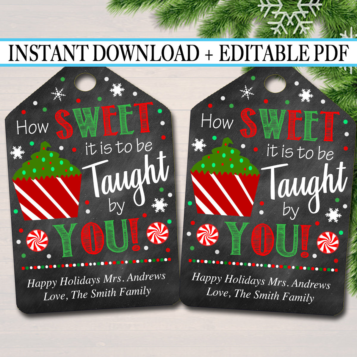 Christmas Teacher Favor Tags | TidyLady Printables