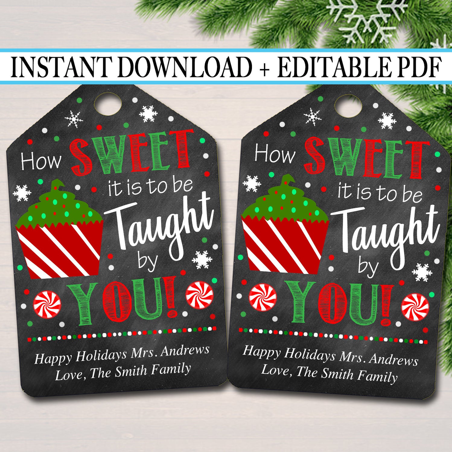 Christmas Teacher Favor Tags | TidyLady Printables