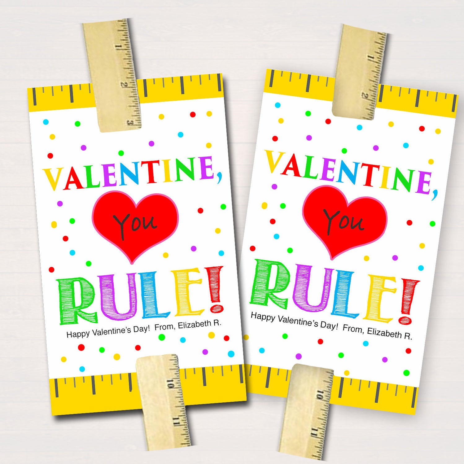 Valentine's Day Ruler Tag's | TidyLady Printables