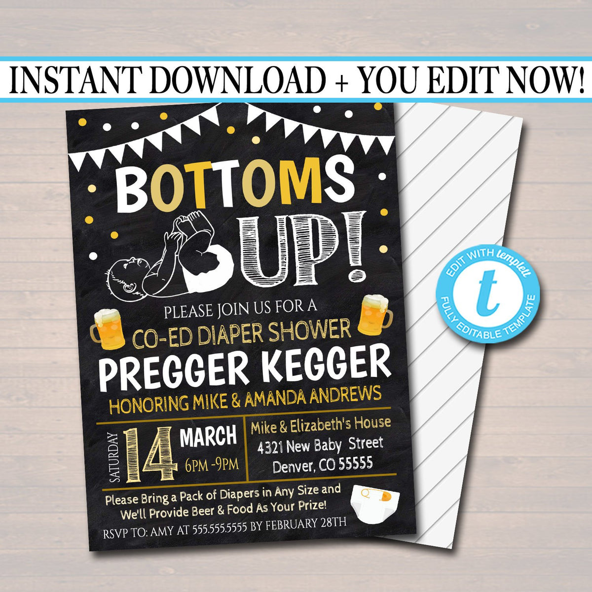 Pregger Kegger Invite | TidyLady Printables