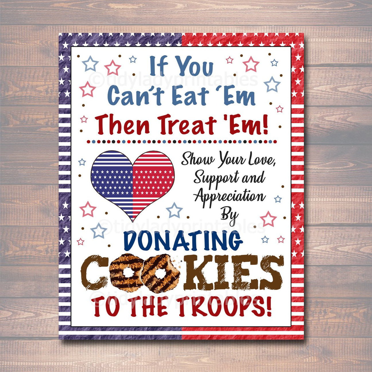 Cookie Booth Sign, If You Can't Eat 'Em Treat 'Em Donate Cookies For M ...
