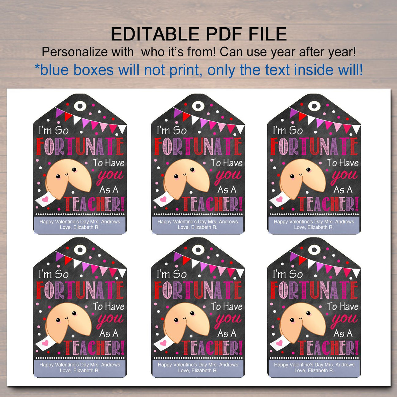 Fortune Cookie Valentine's Day Gift Tags Printable — TidyLady Printables