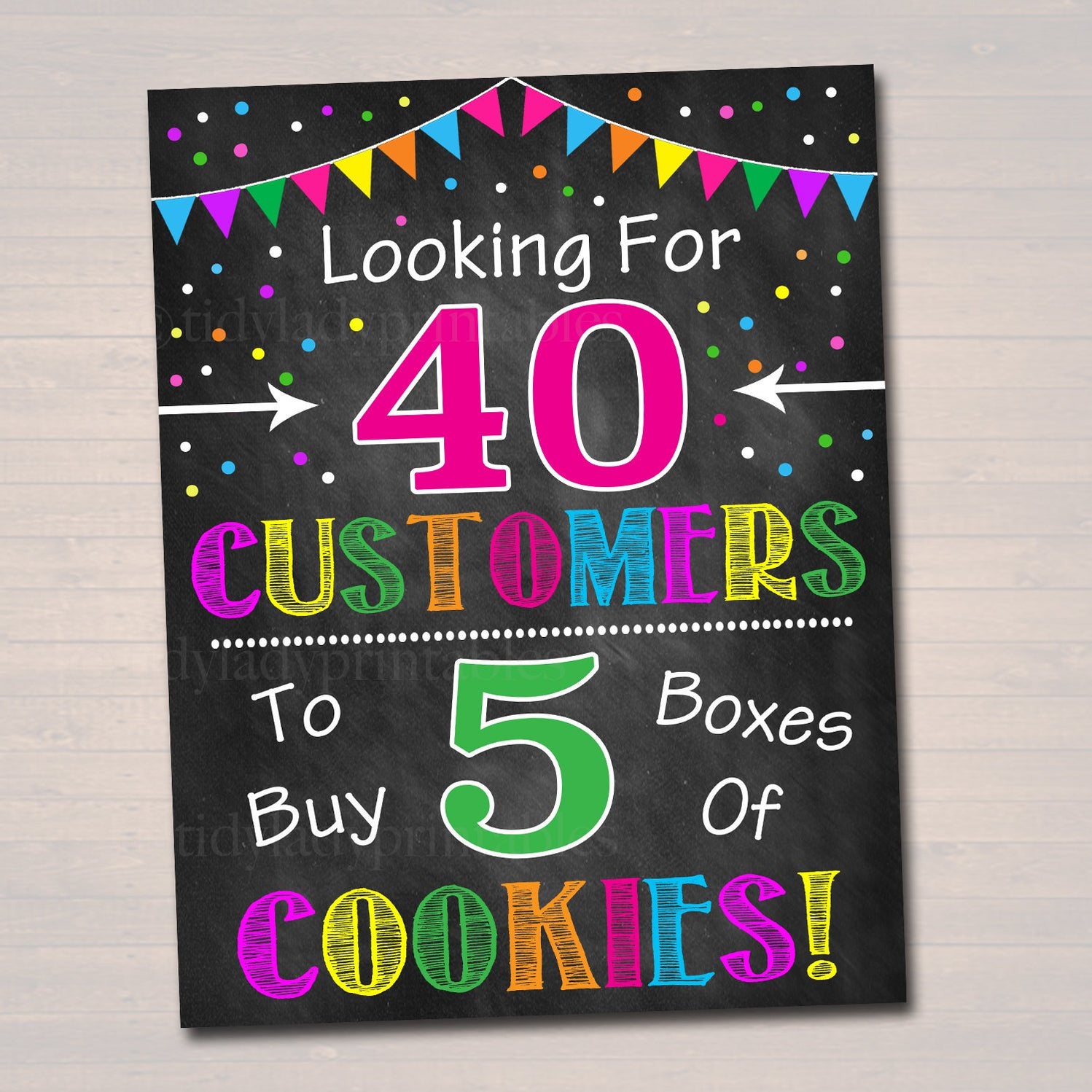 Cookie Booth Sign, Looking for Customers, Printable Cookie Drop Banner ...