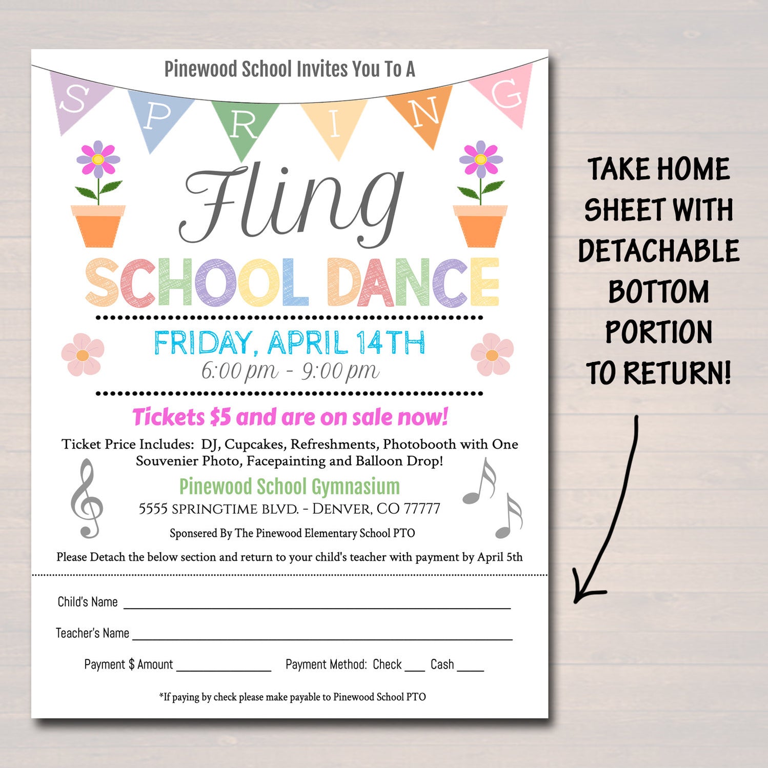 Spring Fling School Dance Set, Invitation, Flyer Party Invitation East ...