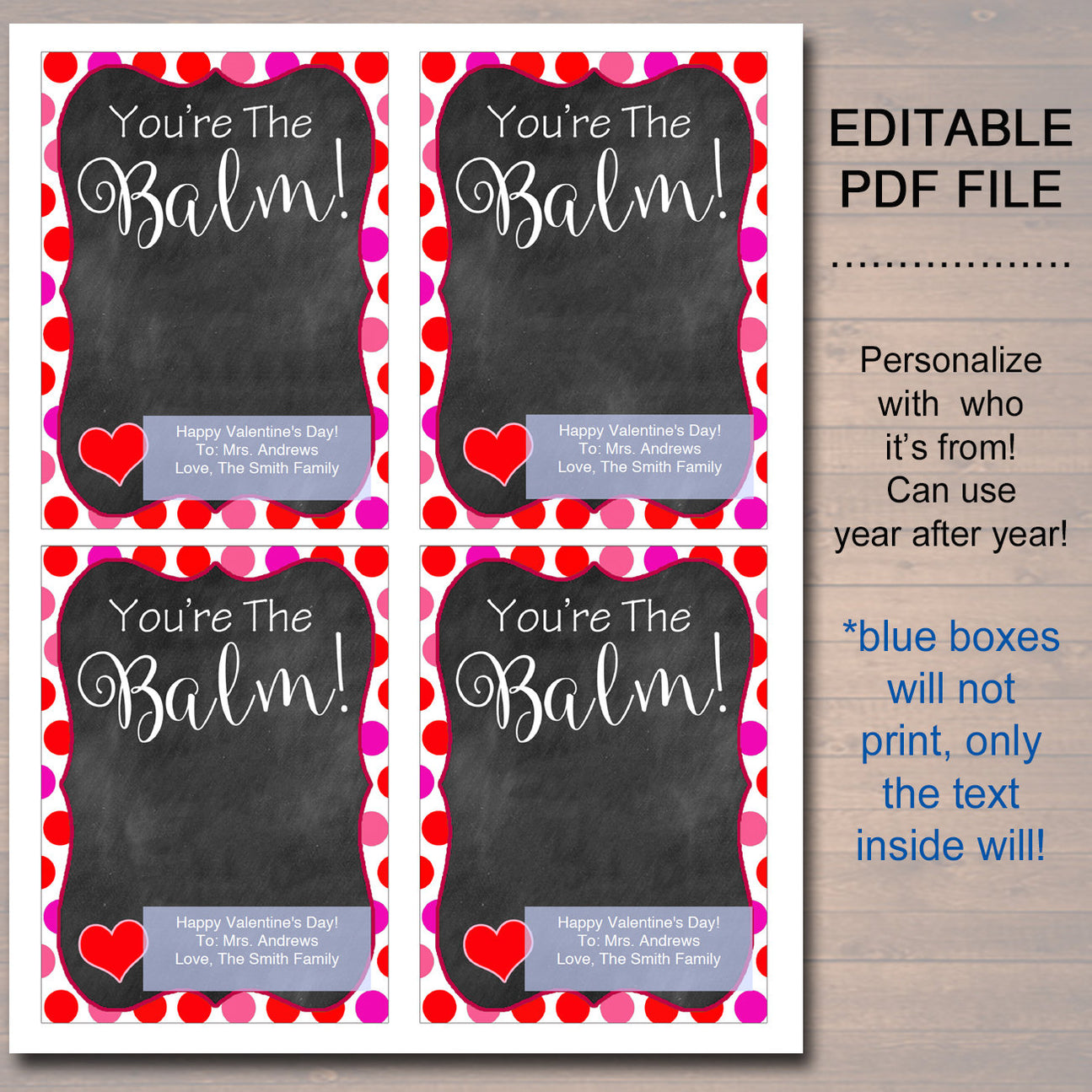 Lip Balm Valentine's Day Gift Tag | TidyLady Printables