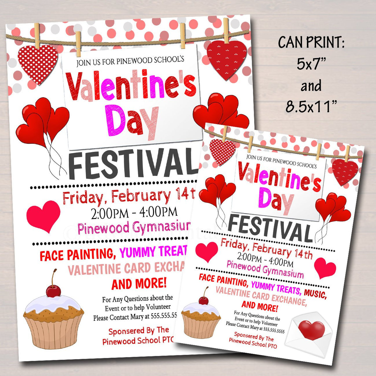 Valentine's Day Festival School Flyer | TidyLady Printables